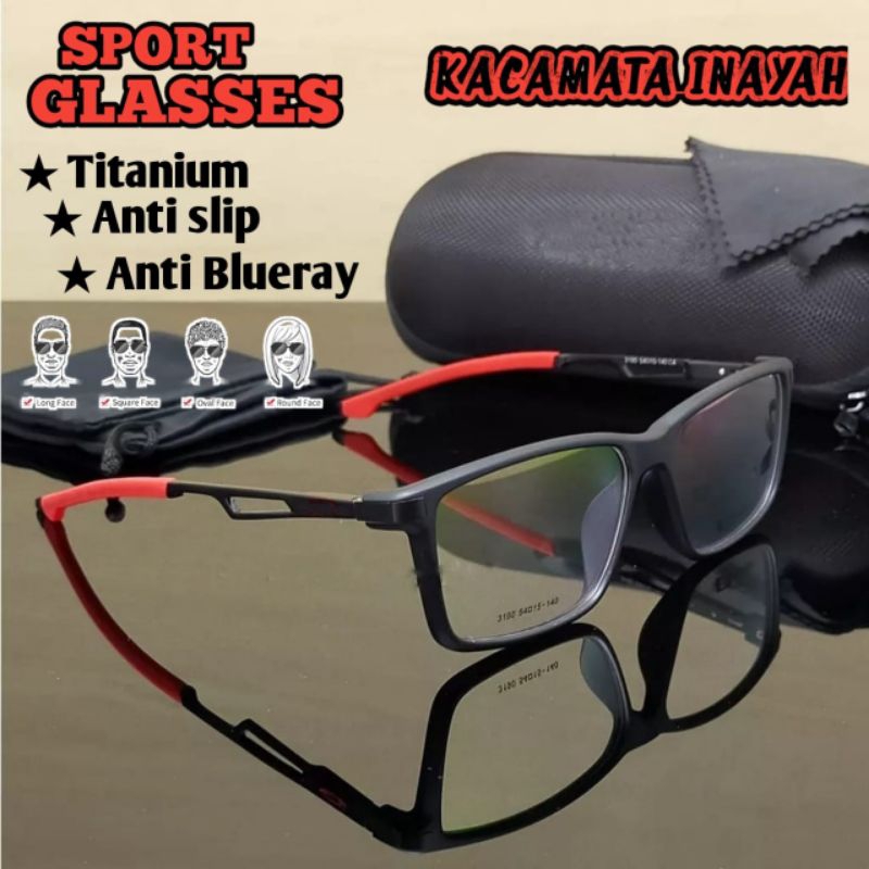 Jual Kacamata Sport Kotak Pria Wanita TR-90 Bisa Minus Antiradiasi Blueray | Kacamata Sporty ...