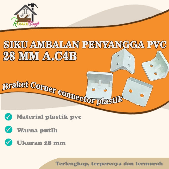 Jual Siku ambalan penyangga pvc 28 mm A.C4B Braket Corner connector ...