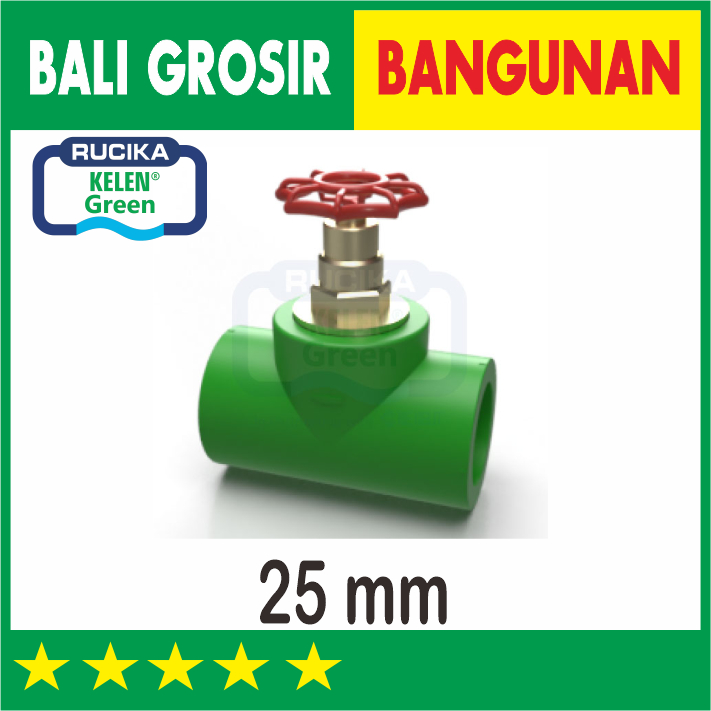 Jual 25 MM STRAIGHT WAY VALVE PPR STOP KRAN GATE BALL RUCIKA GREEN ...