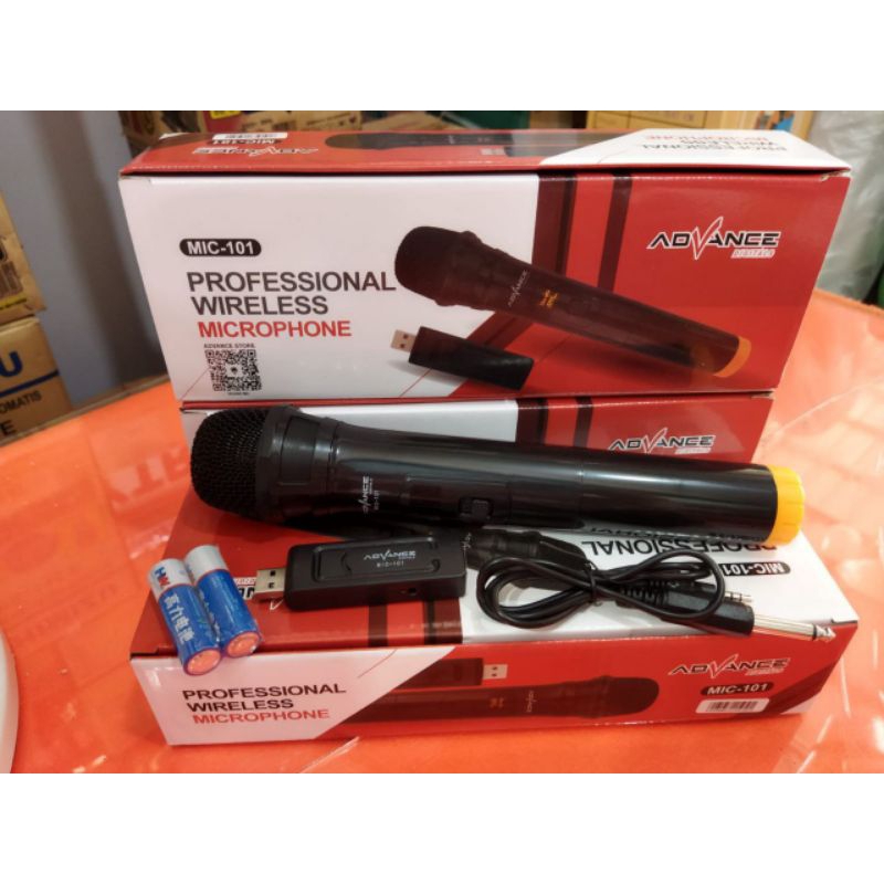Jual mic Wireless Single Advance Mic-101/Mikropon Nirkabel Portable ...