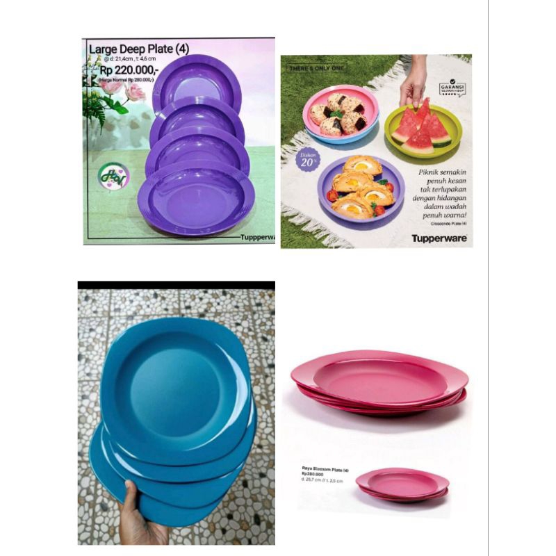 Jual piring cressendo deep plate ORI Tupperware harga untuk 4pcs ...