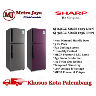 Jual Kulkas 2 pintu Sharp SJ-246-GC-SD 2 Pintu Ice Pack SJ 246 GCSD | Shopee Indonesia