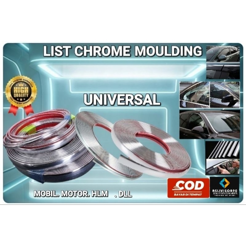 Jual LIST CHROME MOULDING UNIVERSAL PER 1 METER LEBAR 10MM | Shopee ...