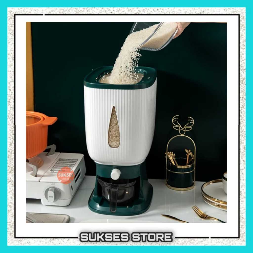 Jual WADAH TEMPAT PENYIMPANAN BERAS OTOMATIS / RICE BOX DISPENSER BERAS ...