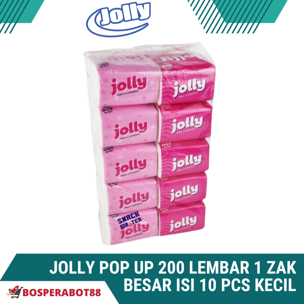 Jual JOLLY POP UP 200 LEMBAR TISSUE JOLY 1 ZAK BESAR ISI 10 PCS KECIL ...