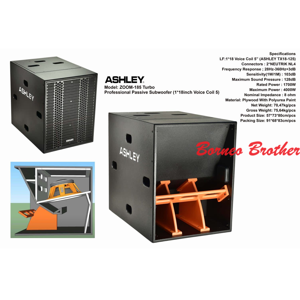 Jual Ashley ZOOM-185 Turbo Original Subwoofer Pasif 18" 4000 Watt Turbo ...