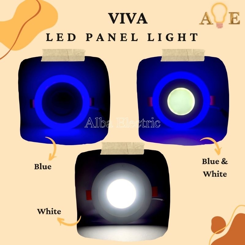Jual Lampu Downlight Panel LED 2Warna PUTIH BIRU 3Watt + 3Watt Plafon ...