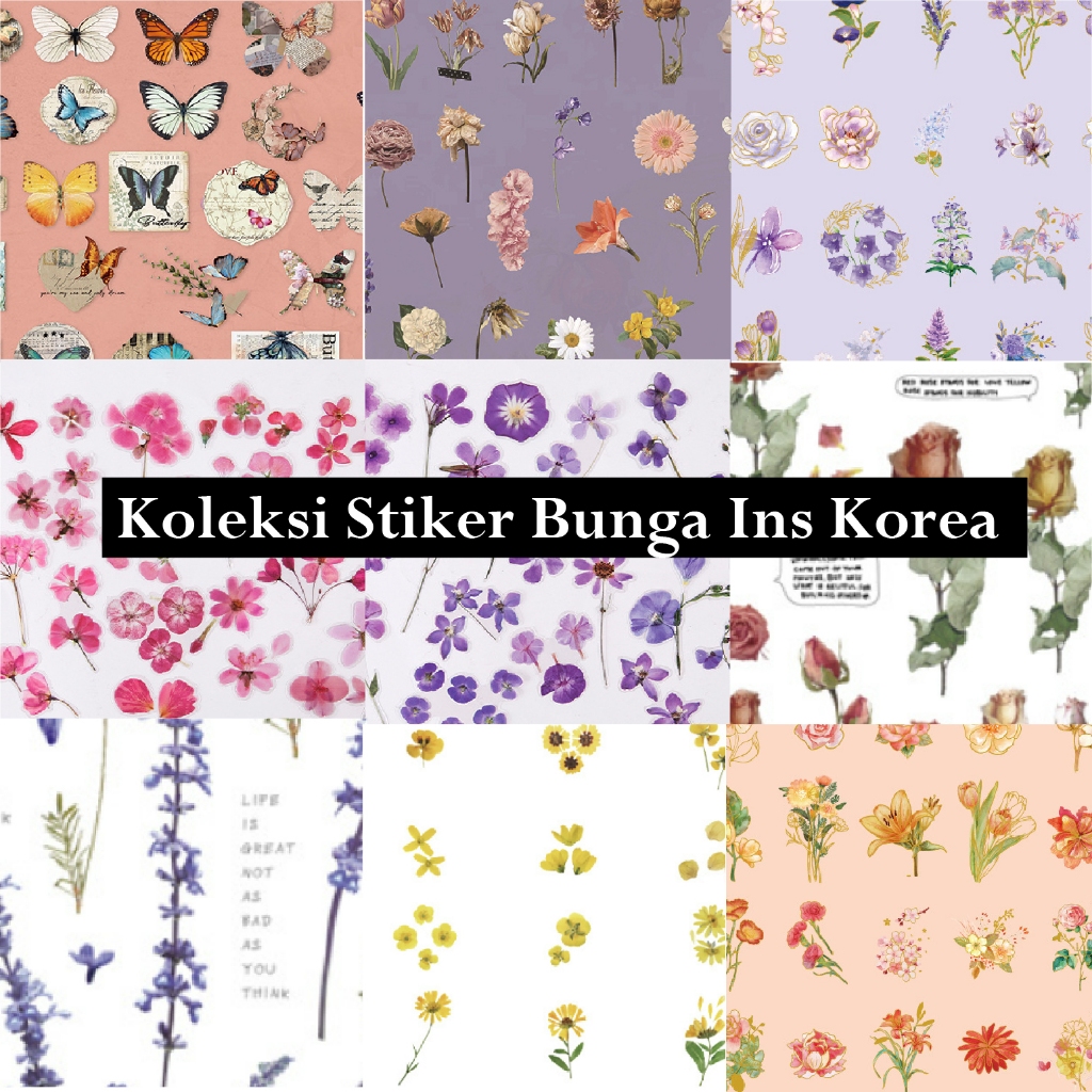 Jual [Nokai Space] Koleksi Stiker Bunga Ins Korea Estetik / Stiker ...