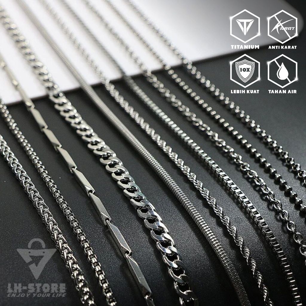 Jual Mode Baru Kalung Rantai Pria Baja Titanium Rantai Kalung Link ...