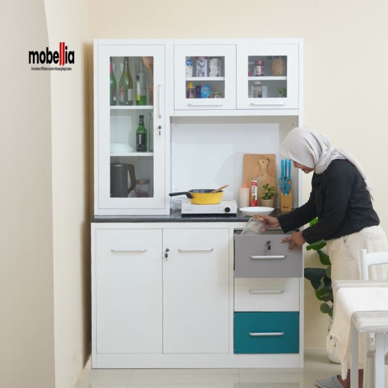 Jual kitchen set cabinet besi lemari dapur besi lemari sayur | Shopee ...