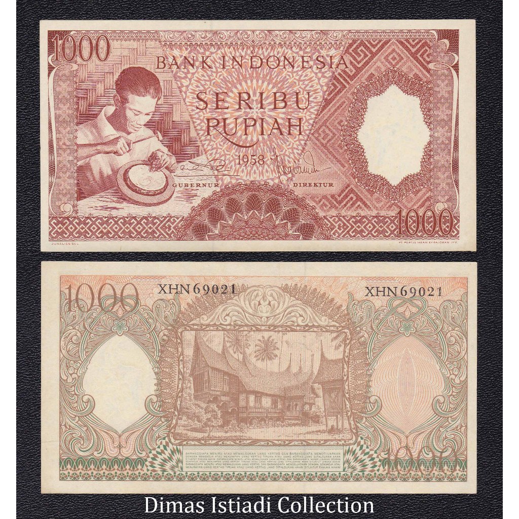 Jual Uang Kuno 1000 Rupiah 1958 Seri Pekerja (Merah) | Shopee Indonesia
