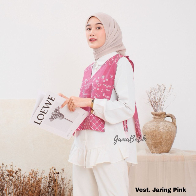 Jual Vest Batik Wanita Rompi Batik Atasan Wanita Outer Batik Modern ...