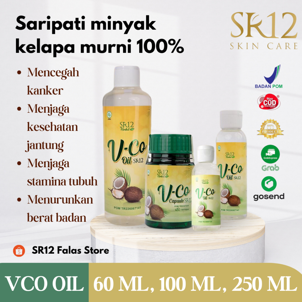 Jual VCO Oil SR12 Minyak Kelapa Murni Asli Penghilang Jerawat Mata ...