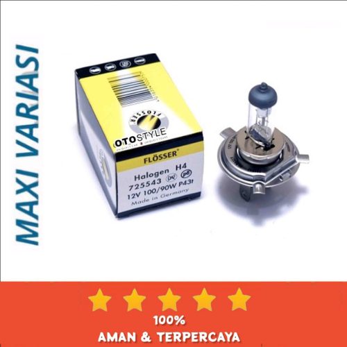 Jual Lampu H4 Flosser 12V 100/90W 60/55W Halogen Bulb Made In Germany ...