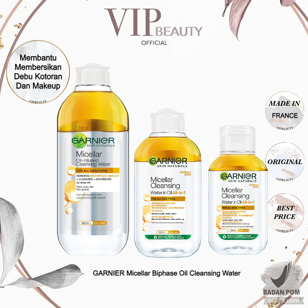 Jual GARNIER Micellar Biphase Oil Cleansing Water 50ml / 125ml / 400ml ...