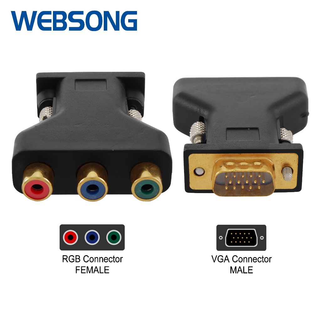 Jual Connector RGB Component Female to VGA Male websong | Shopee Indonesia