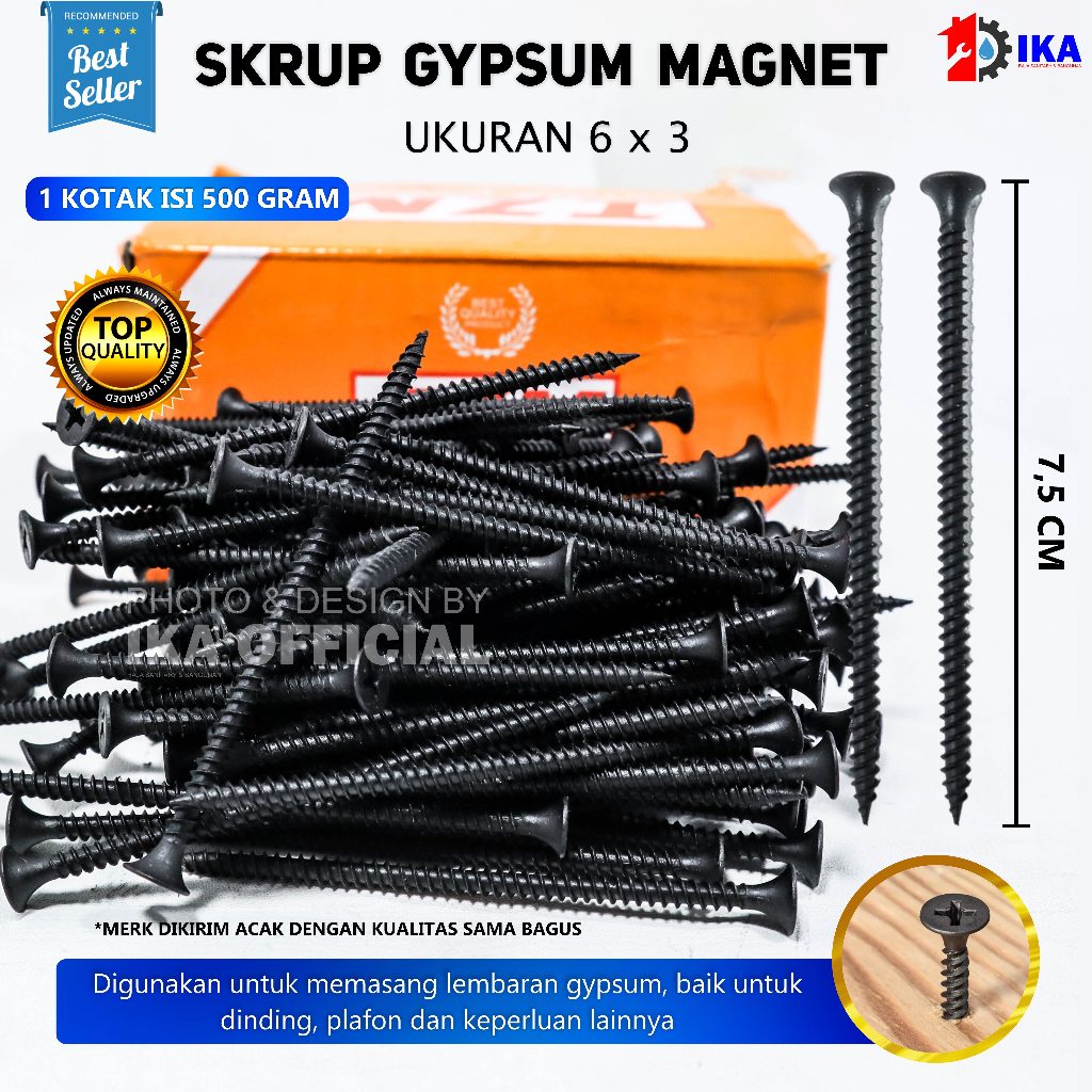 Jual Skrup Gypsum IZM Sekrup Gipsum Baja Baut Mur 1 1/4 1/2 2 3 Inch ...