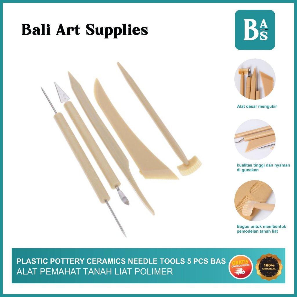Jual Plastic Pottery Ceramics Needle Tools 5-pcs Bali Art Supplies ...