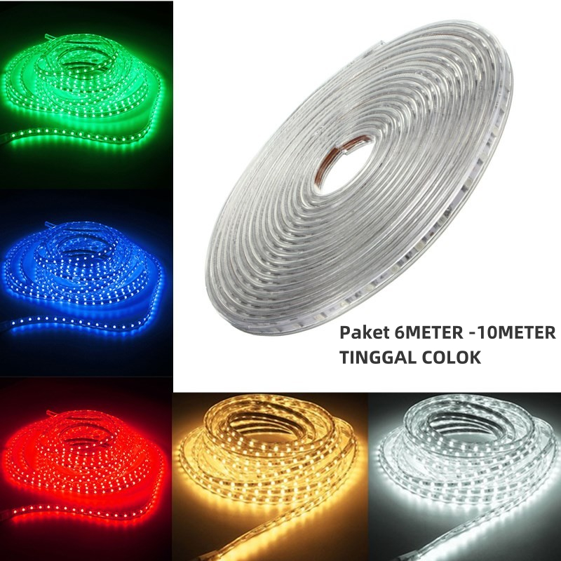 Jual Paket LAMPU LED STRIP 5050 SMD LED STRIP 5050 6M 7M 8M 9M 10M SMD ...