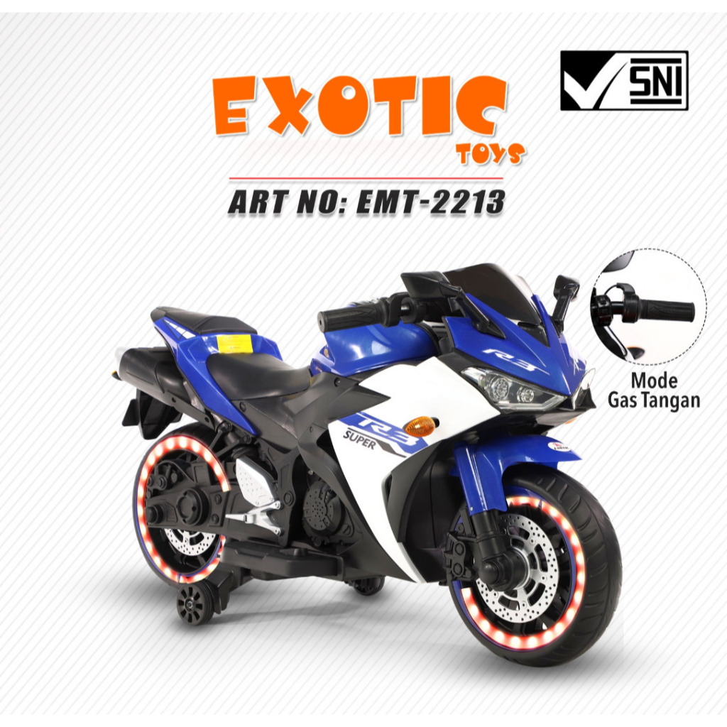 Jual Mainan Motor Aki Anak Exotic R3 EMT 2213 YAMADE SPORT YAMAHA / KYZ ...