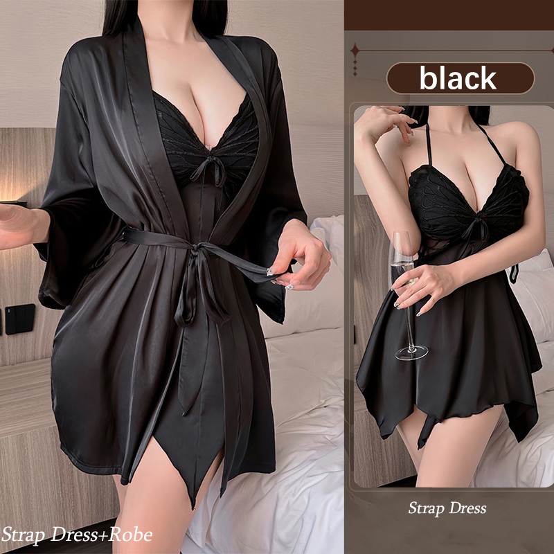 Jual Gadis Kitty Baju Tidur Wanita Lingerie Sexy Piyama Seksi Kupu-Kupu Rok 734+735 | Shopee ...