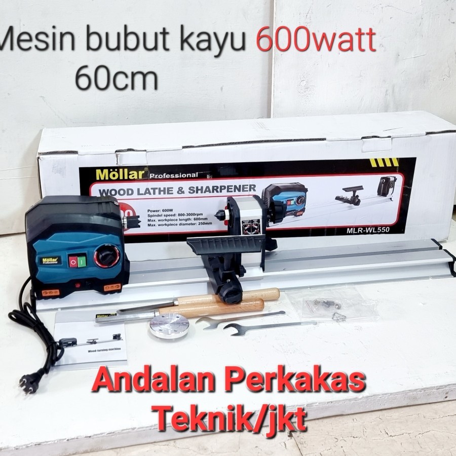 Jual MESIN BUBUT KAYU MINI WOOD LATHE DAN SHARPENER MOLLAR WL550 60CM ...