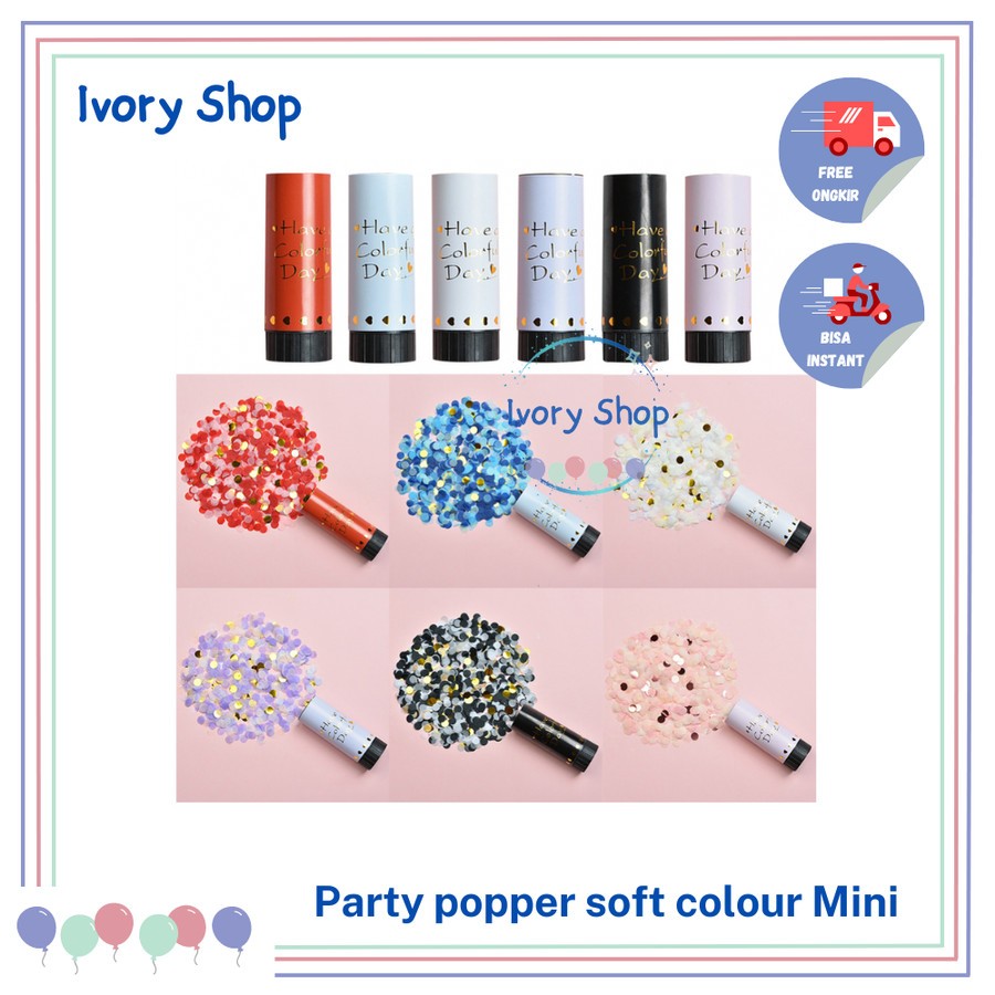 Jual Party Popper Mini Confetti Kertas String Pita Metalik | Shopee ...