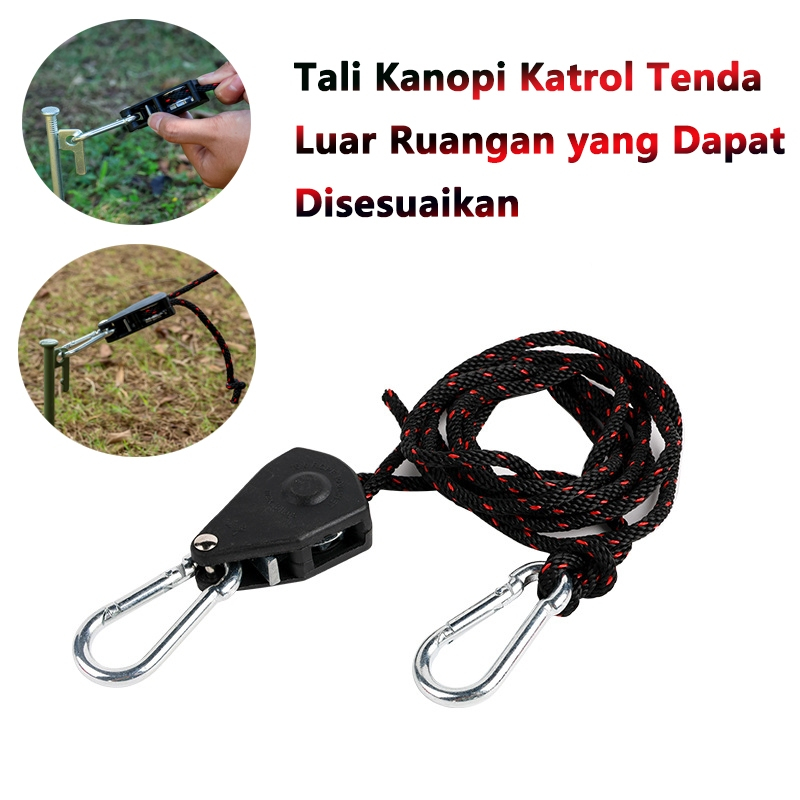 Jual 2m katrol tali guyline stopper buckle carabiner karabiner flysheet ...