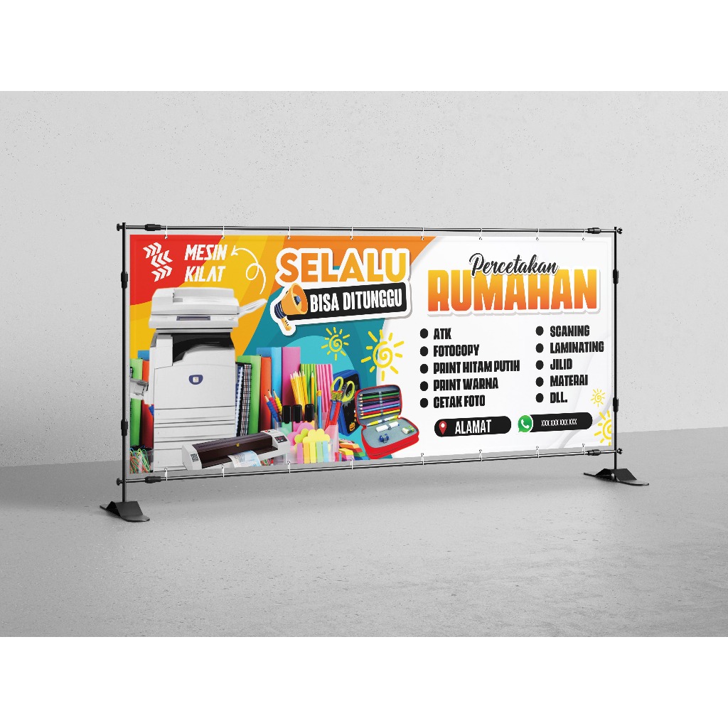 Jual BANNER SPANDUK TOKO PERCETAKAN FOTOCOPY DAN ATK CUSTOM | Shopee Indonesia