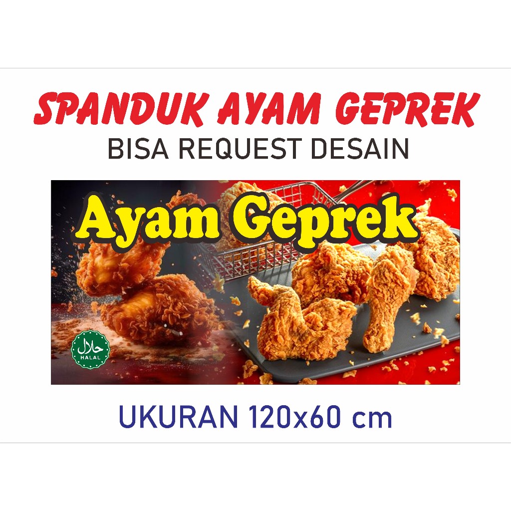 Jual Spanduk/Banner Ayam Geprek/Fried Chicken | Shopee Indonesia