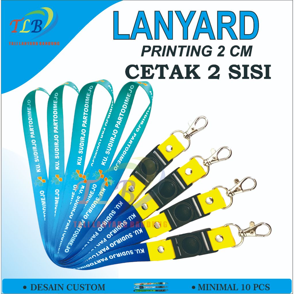 Jual Tali Lanyard id card custome print sublim 2 cm 2 sisi/cetak ...