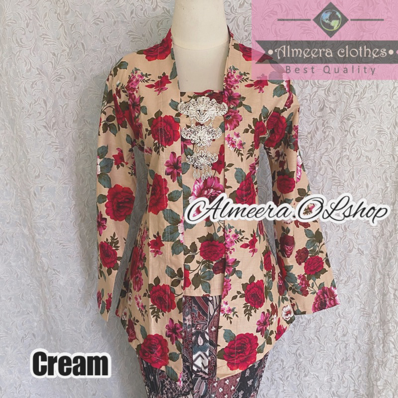 Jual kebaya kembang / kebaya bunga kutubaru bahan katun | Shopee Indonesia
