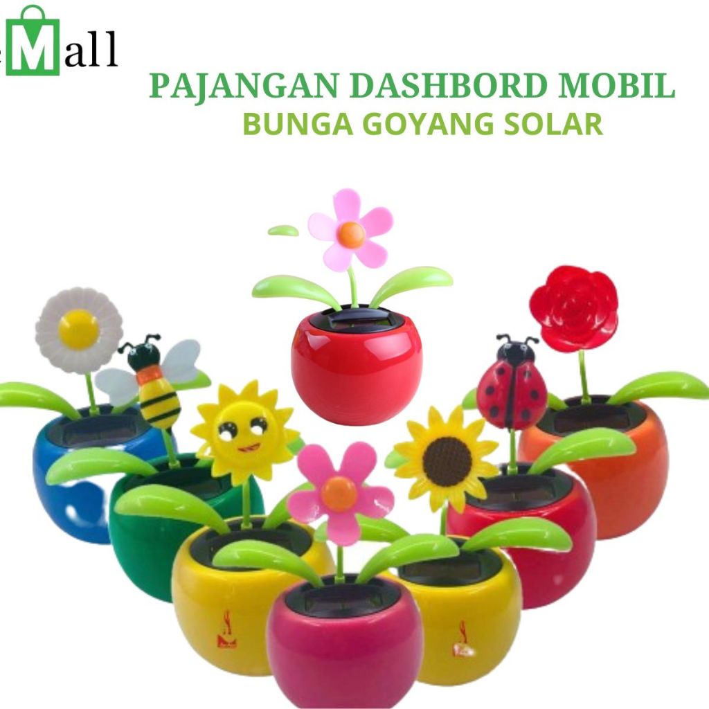 Jual Pajangan Dashboard Mobil Bunga Flip Flap Solar | Shopee Indonesia
