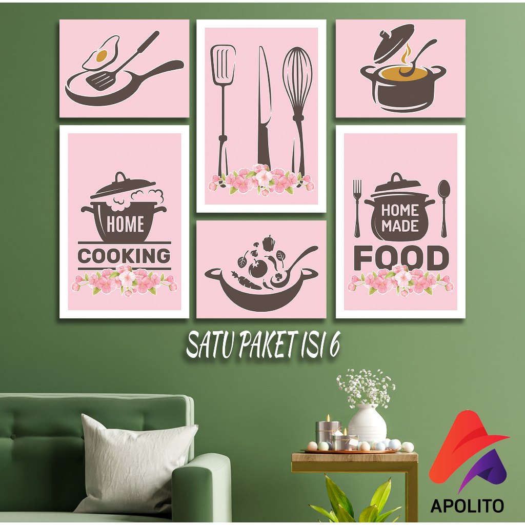 Jual HIASAN DINDING KITCHEN DAPUR PAKET SET ISI 6 WALLDECOR QUOTE ...