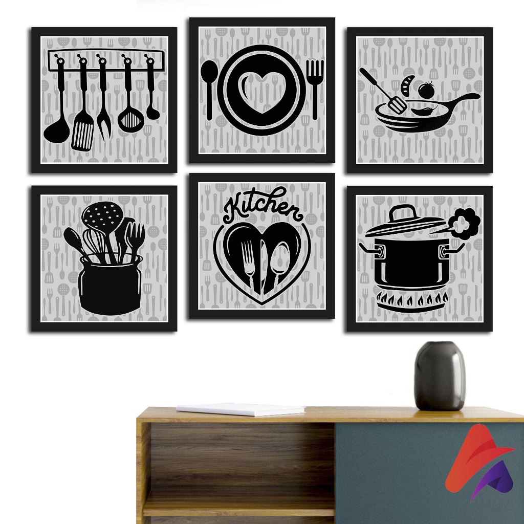 Jual HIASAN DINDING KITCHEN DAPUR BLACK AND WHITE (20X20 CM) WALL DECOR ...