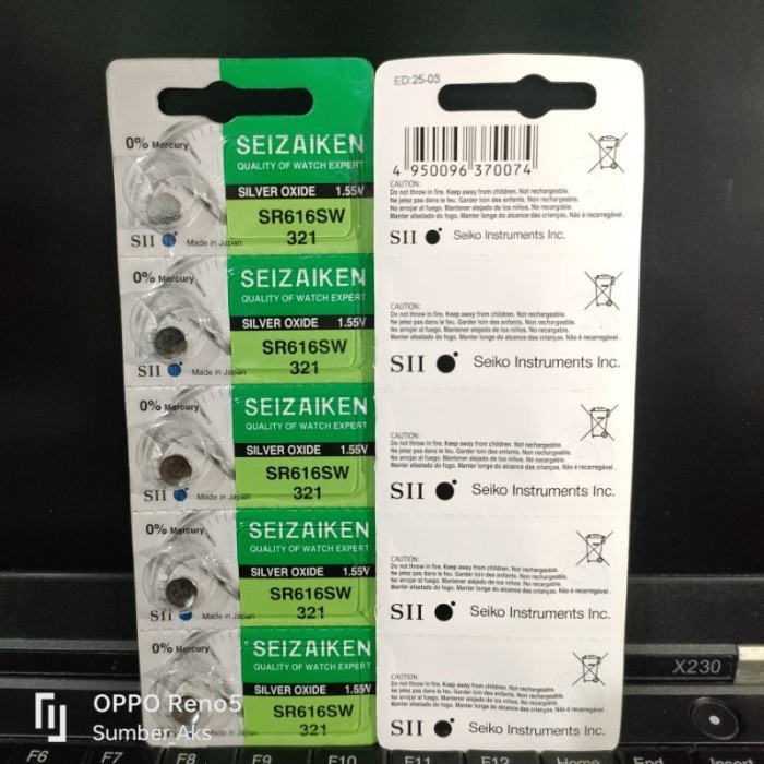 Jual Baterai Batre Battery Seizaiken SR616SW 321 SR 616 SW Original ...