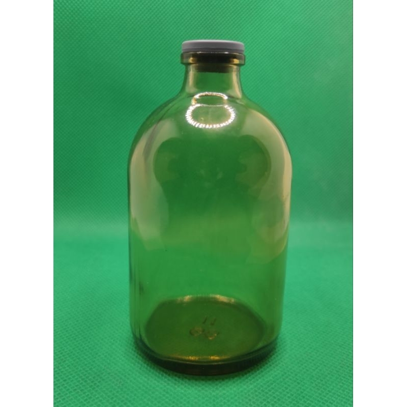Jual Botol Kaca Vial Amber 100ml Tutup Karet Abu | Shopee Indonesia