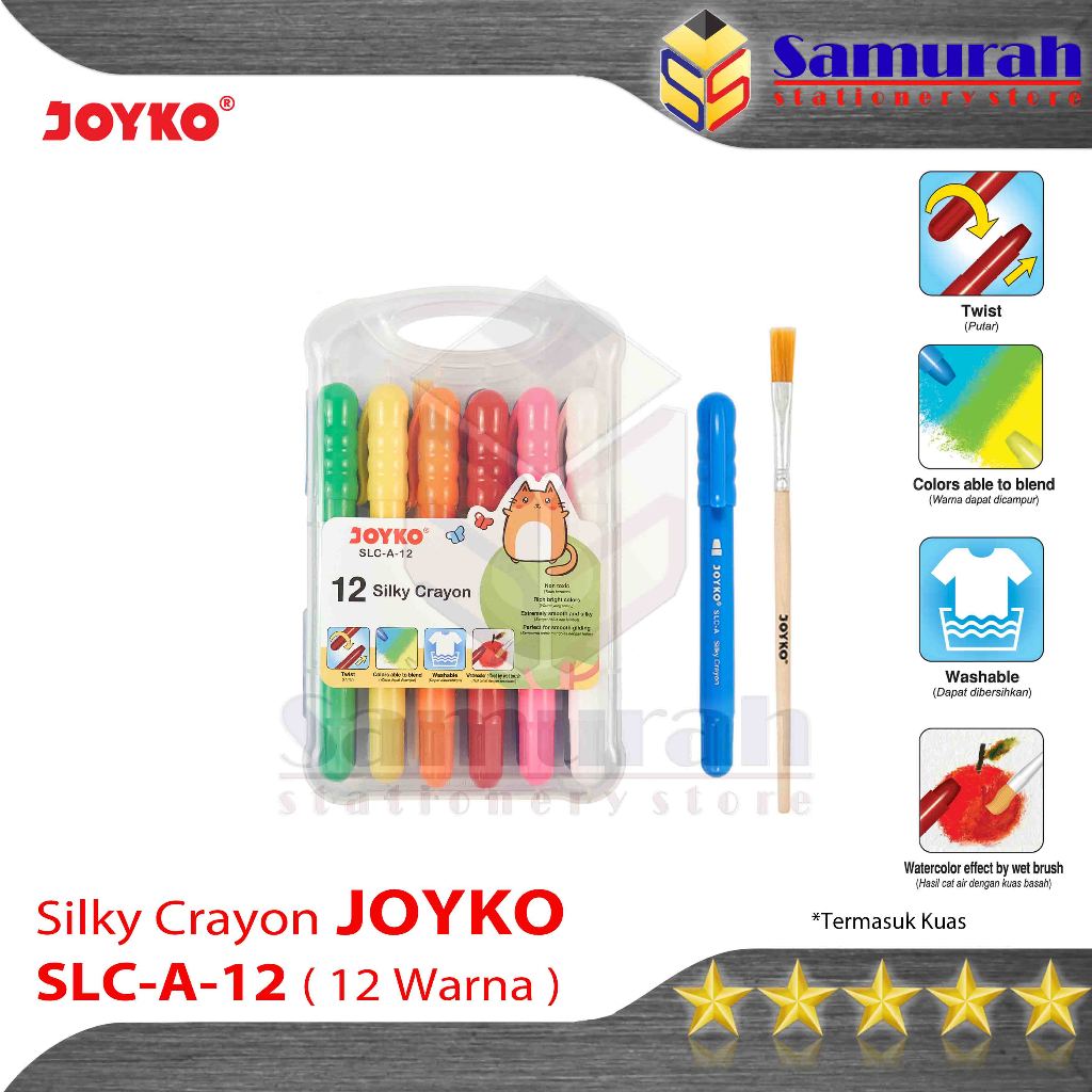 Jual Crayon SIlky SLC A 12 Warna + Kuas / Krayon Halus Lembut SLC-A-12 ...