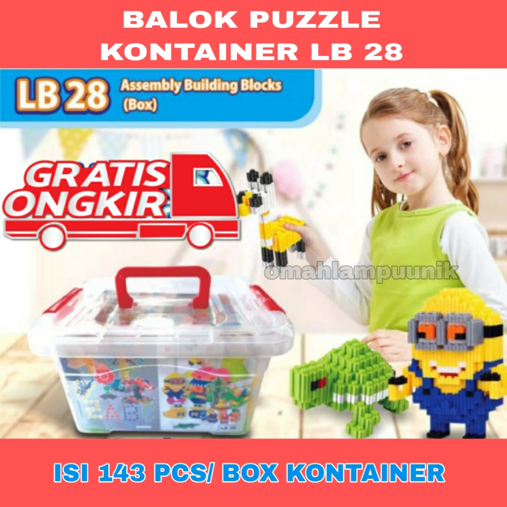 Jual BALOK PUZZLE KONTAINER LB28 MAINAN EDUKASI ANAK BUILDING BLOCK ...
