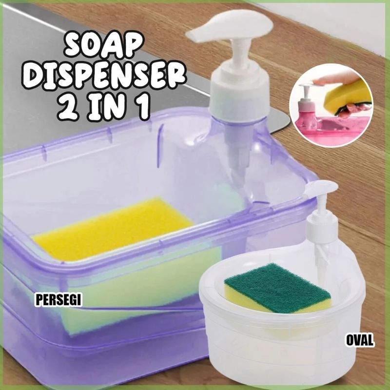 Jual Dispenser Sabun Cuci Piring 2in1 Tempat Sabun Cuci Piring + Spon ...