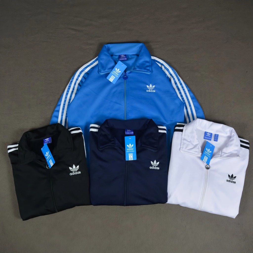 Jual Jaket Tracktop Adidas Firebird Atasan Pria Wanita Casual Trefoil Garis 3 Outdoor Logo ...
