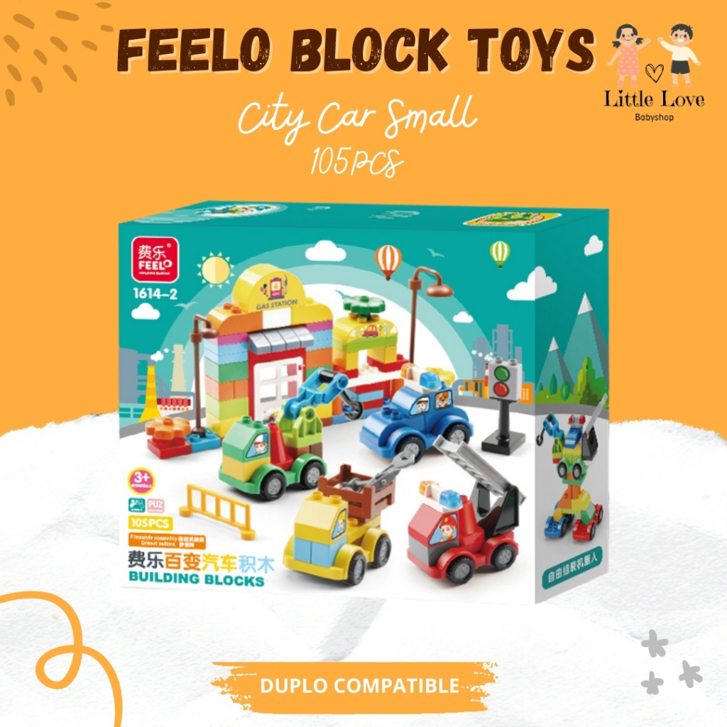 Jual Feelo Car Building Blocks 105 pcs / 179 Pcs - compatible duplo bricks | Shopee Indonesia