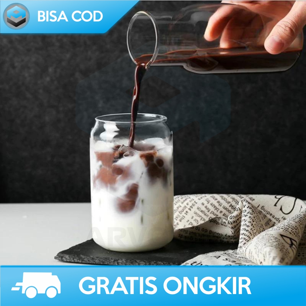 Jual GELAS KALENG MINUMAN AESTHETIC UNIK BOROSILIKAT 400-550 ML ...