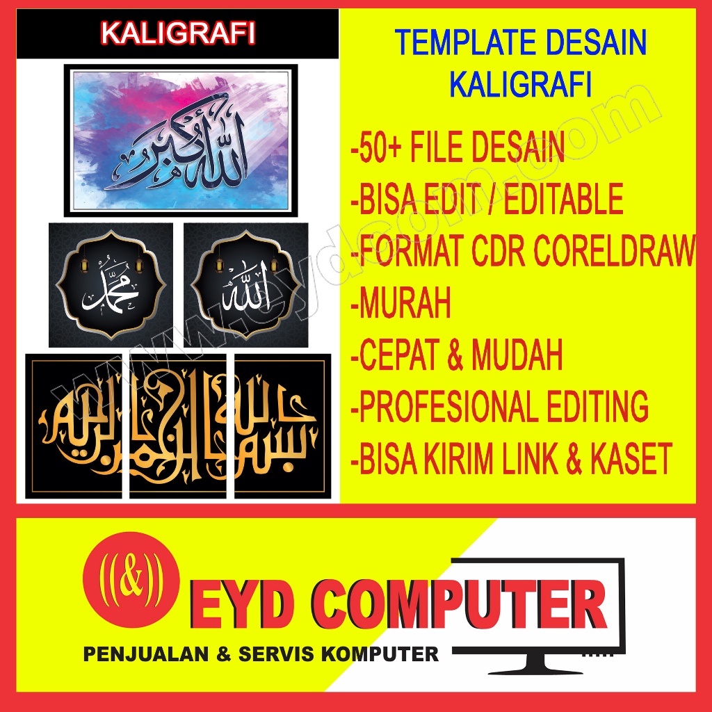 Jual DESAIN KALIGRAFI HIASAN DINDING CALIGRAFI EDITING KOLEKSI TEMPLATE ...
