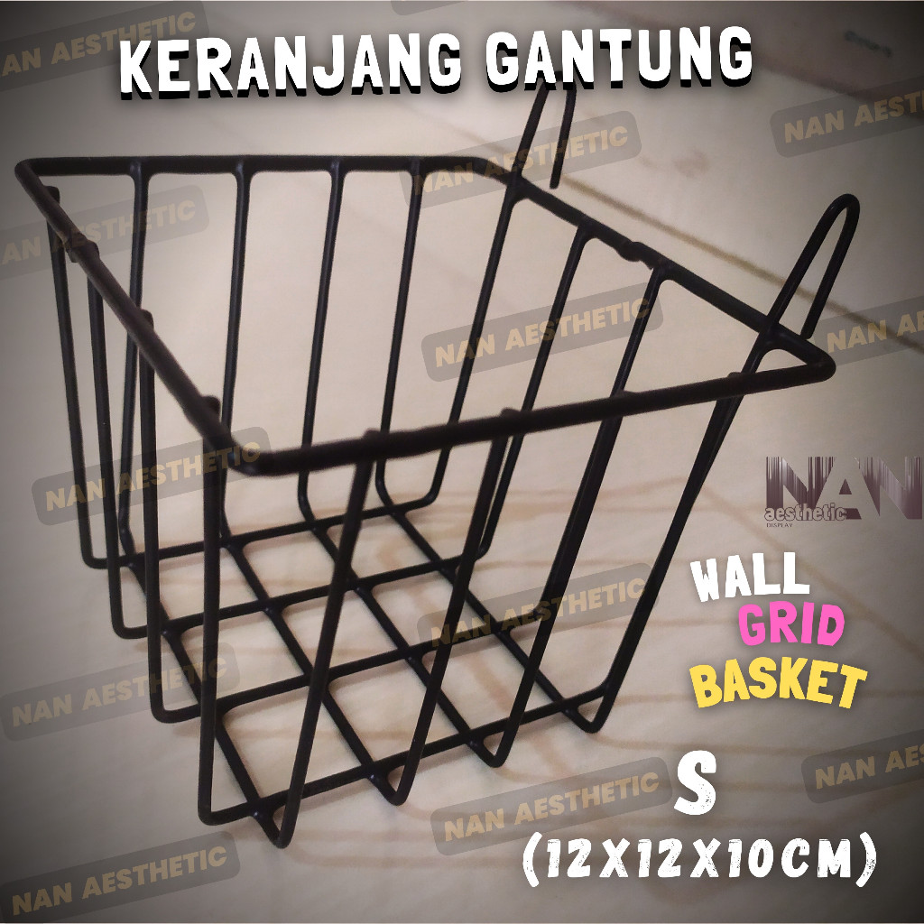 Jual Keranjang besi gantung ram minimalis 25cm rak kesi 25 putih hitam ...