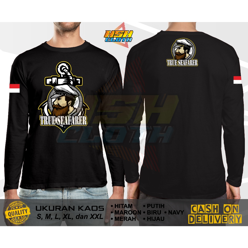 Jual Baju Kaos Pria Distro Lengan Panjang Pelaut True Seafarer Jangkar Bisa Custom - HSHCloth ...