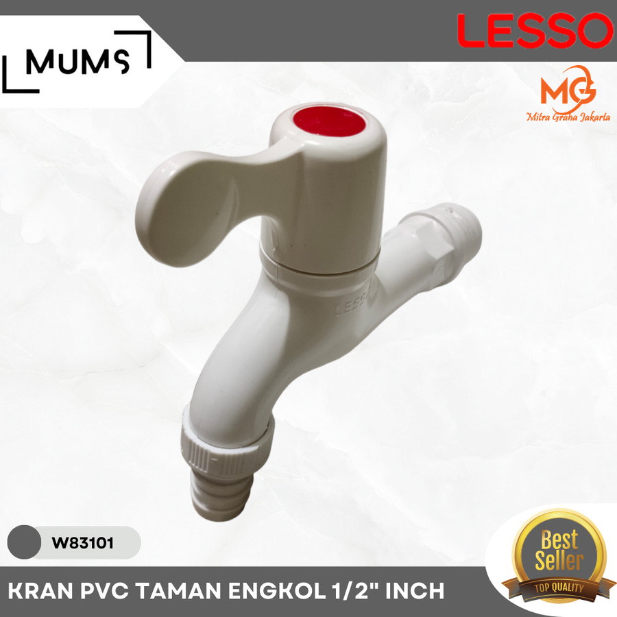 Jual Kran Pvc Taman Engkol Lesso 1/2" Inch Keran Air Plastik Bagus Awet Kran Tembok Panjang Kran ...