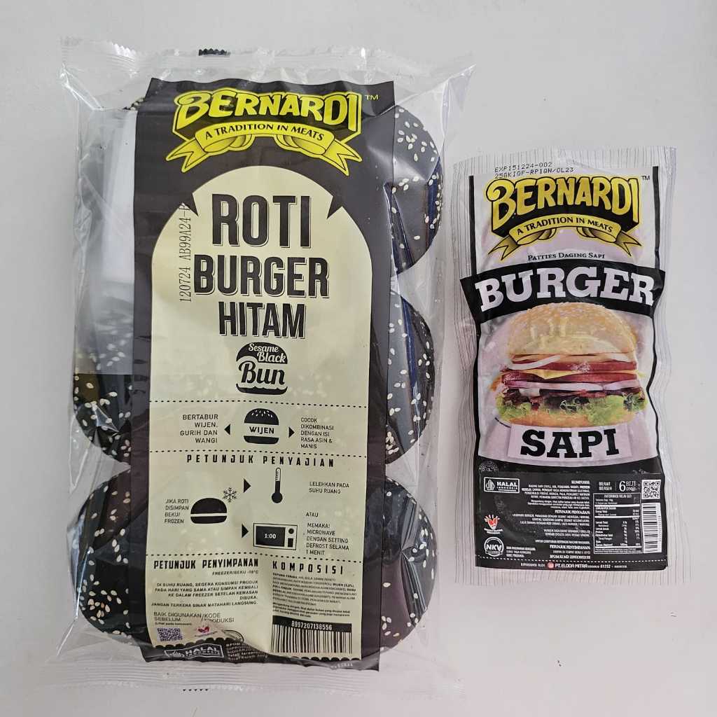 Jual ( PAKET) BERNARDI burger hitam wijen + BERNARDI beef premium ...