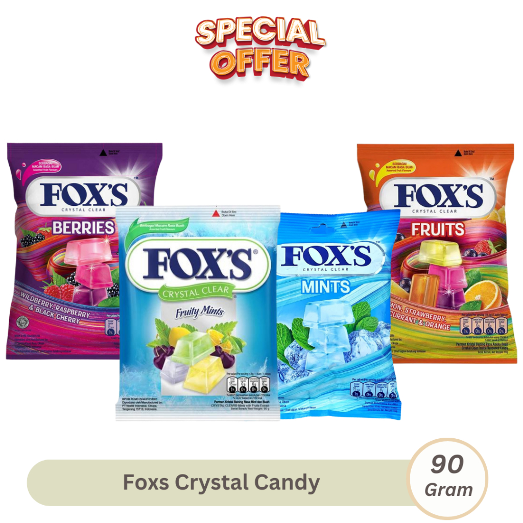 Jual Foxs Crystal Candy 90gr Kristal Permen Fox's Berbagai Rasa Buah ...