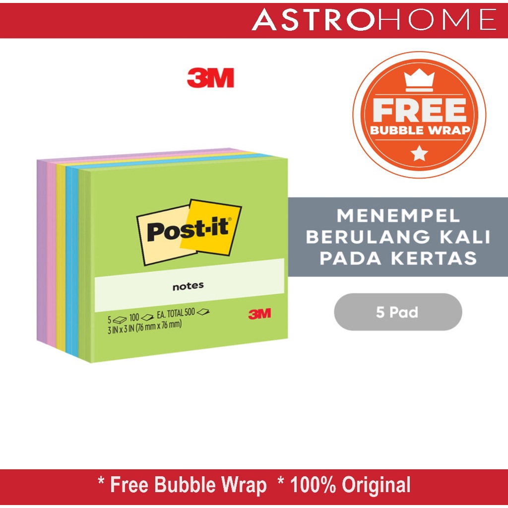Jual Memo Tempel Warna Sticky Notes Floral Fantasy Post It 3M 76 mm x ...